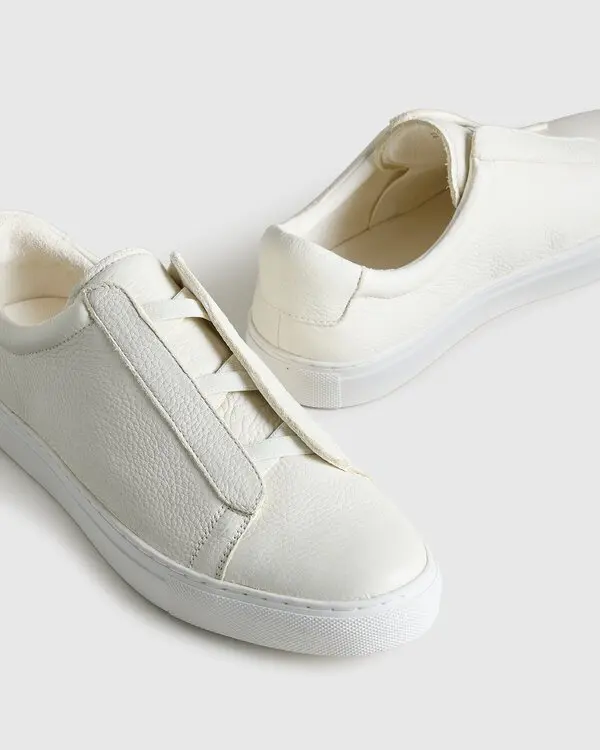 Quince Deerskin Tailored Sneaker - Ivory