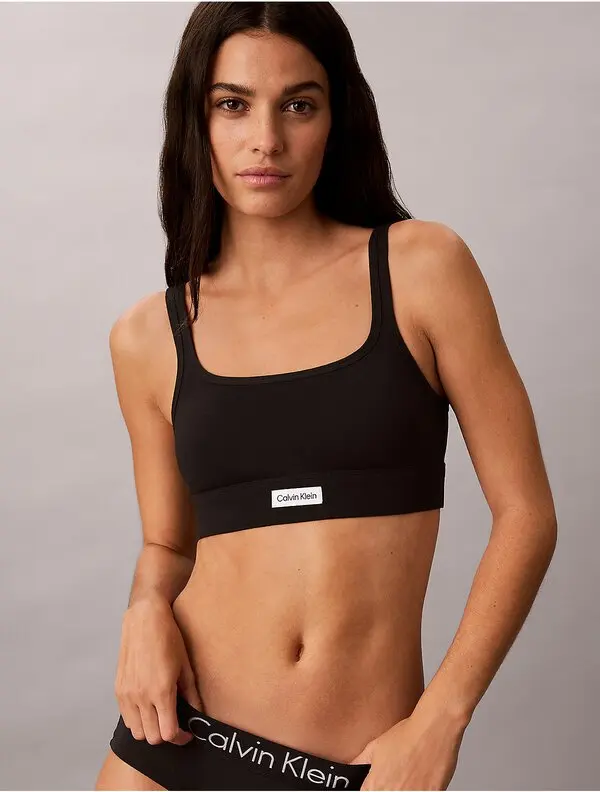 Calvin Klein Cotton Stretch Comfort Lightly Lined Bralette - Black