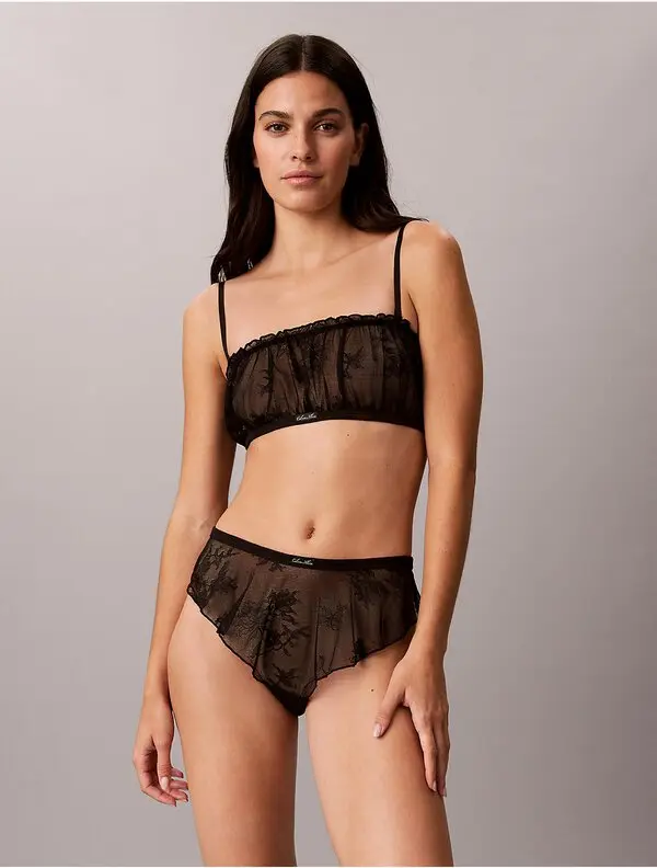 Calvin Klein Icon Stretch Lace Tanga - Black