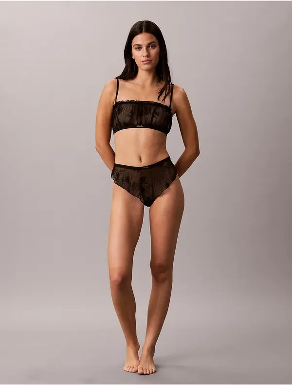 Calvin Klein Icon Stretch Lace Tanga - Black