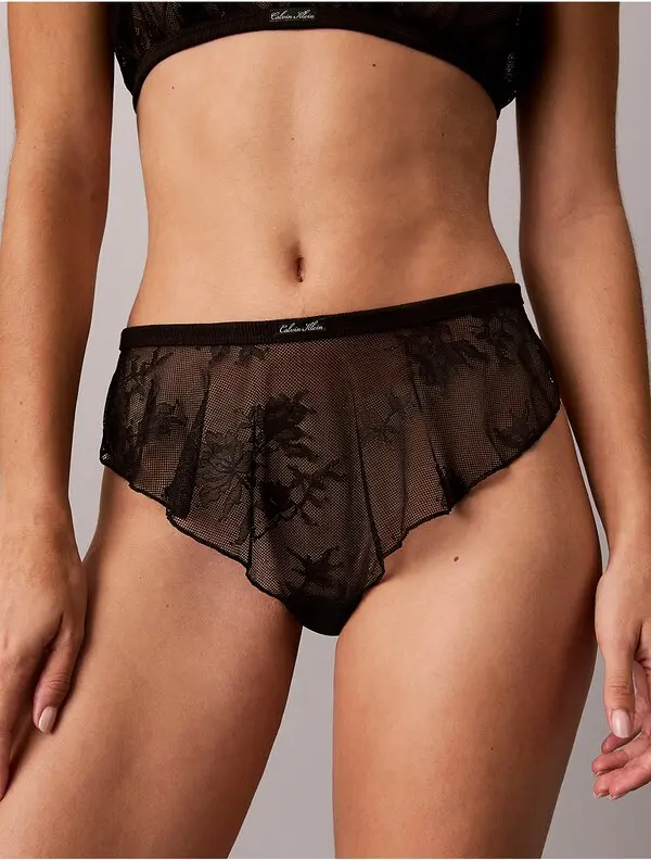 Calvin Klein Icon Stretch Lace Tanga - Black