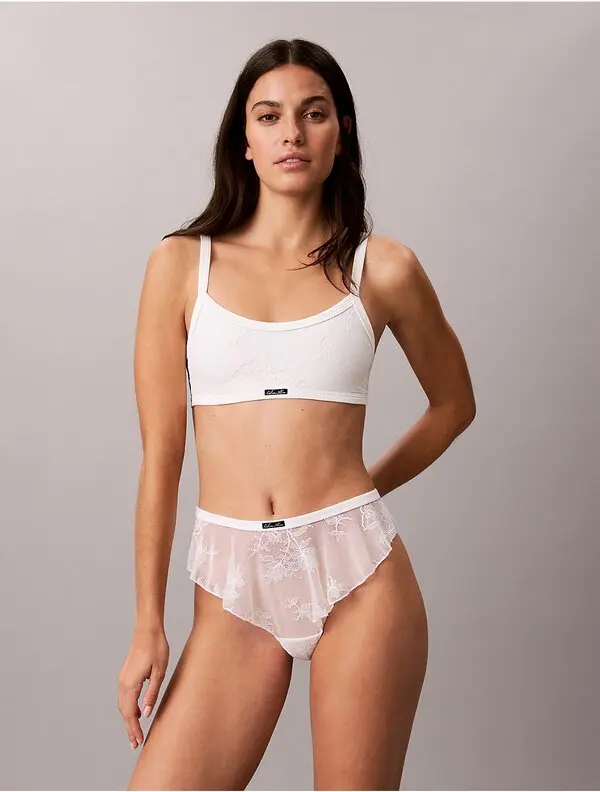 Calvin Klein Icon Stretch Lace Tanga - White