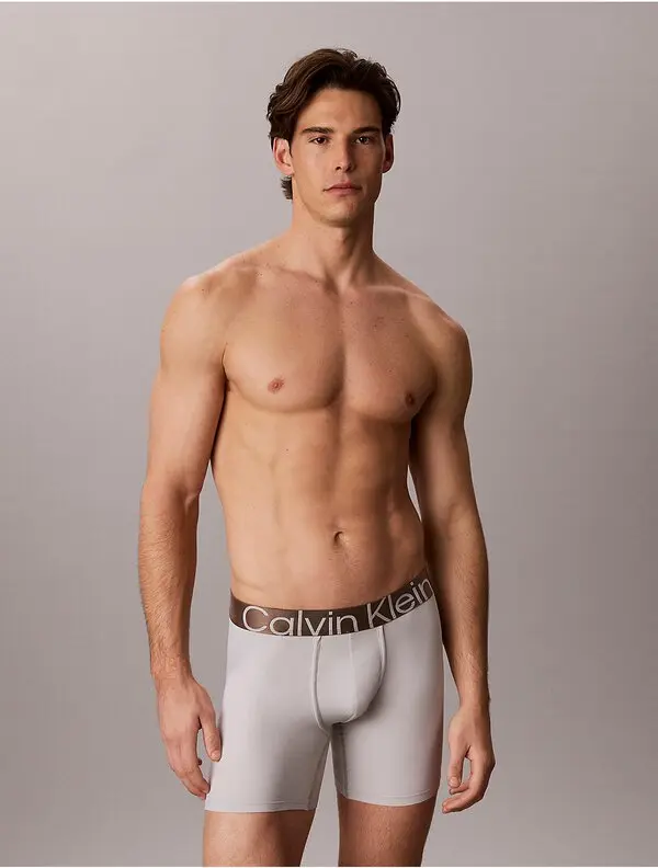 Calvin Klein Brushed Microfiber Stretch Bronze Boxer Brief - Harbor Mist