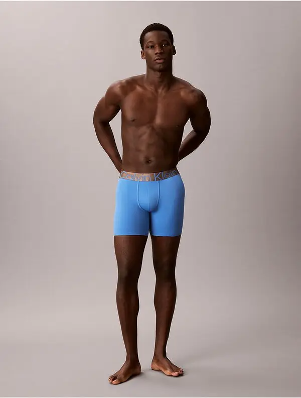 Calvin Klein Brushed Microfiber Stretch Bronze Boxer Brief - Poseidon Blue