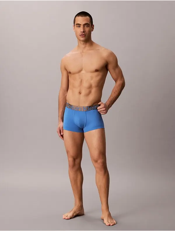 Calvin Klein Brushed Microfiber Stretch Bronze Low Rise Trunk - Poseidon Blue