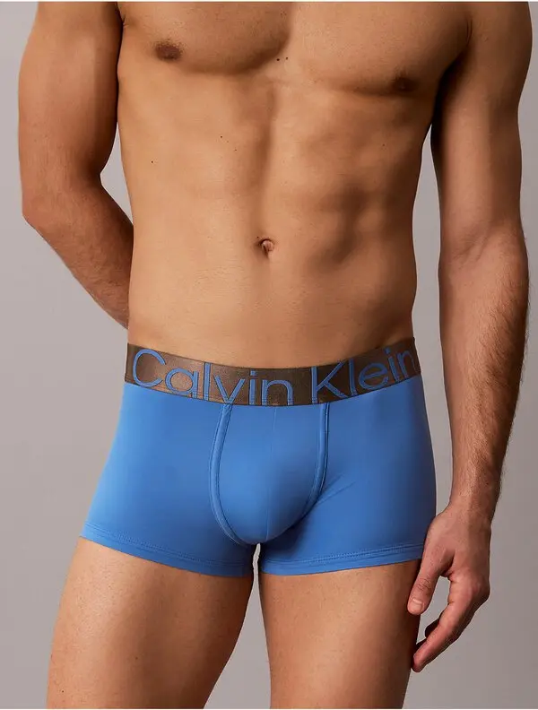 Calvin Klein Brushed Microfiber Stretch Bronze Low Rise Trunk - Poseidon Blue