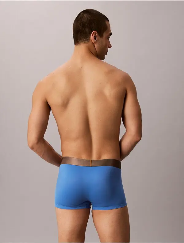 Calvin Klein Brushed Microfiber Stretch Bronze Low Rise Trunk - Poseidon Blue
