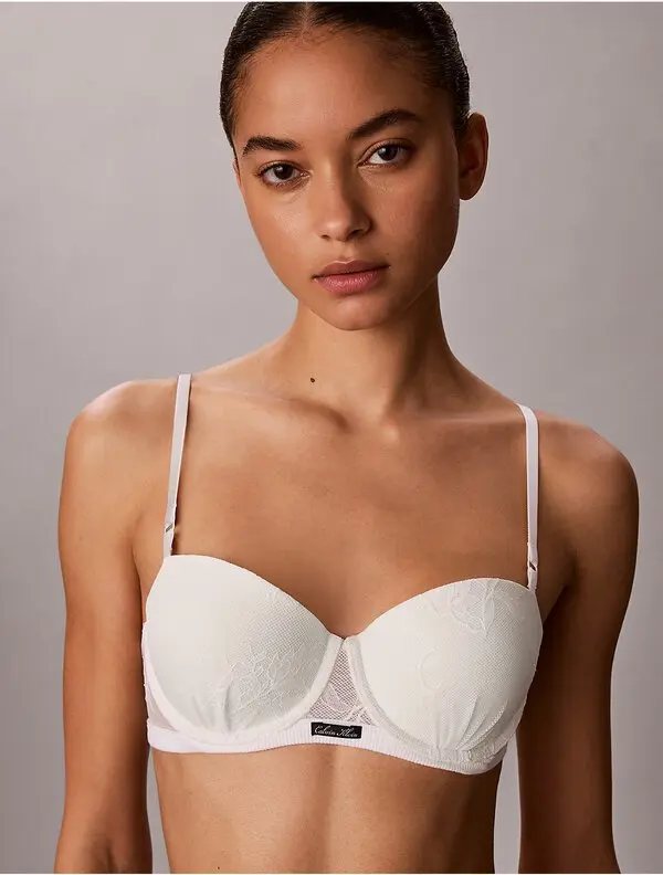 Calvin Klein Icon Stretch Lace Push Up Balconette - White