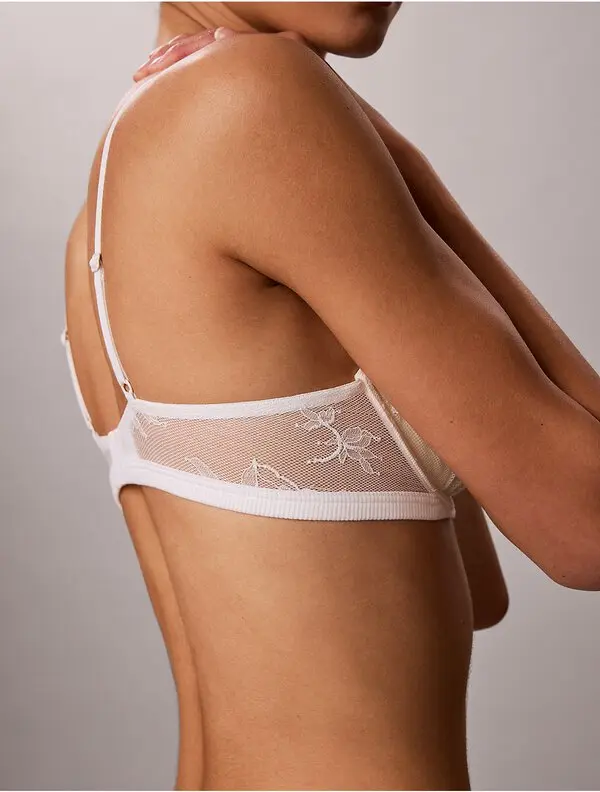 Calvin Klein Icon Stretch Lace Push Up Balconette - White