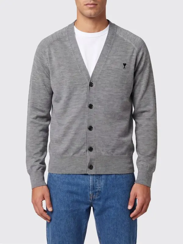 AMI Paris Wool Cardigan - Grey
