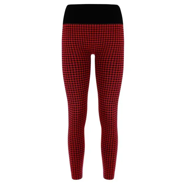 HEART AND SOUL Red / Black Bright Red & Black Check High-waisted Activewear Leggings