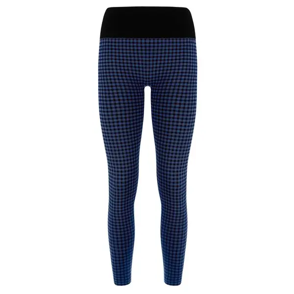 HEART AND SOUL Cobalt & Black Check High-waisted Activewear Leggings