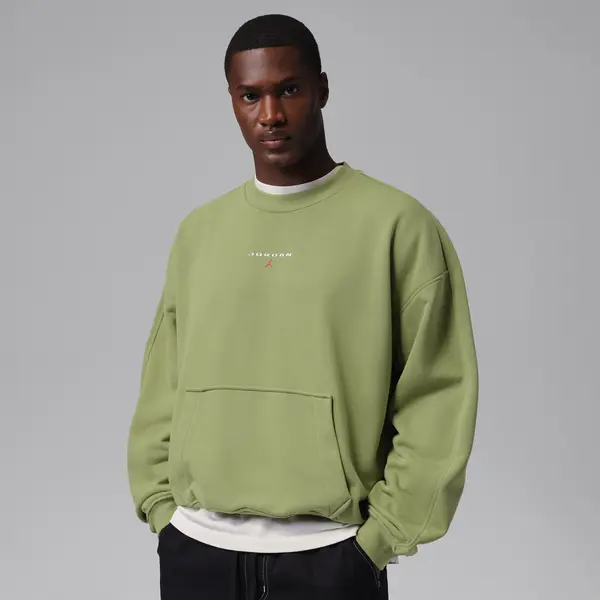 JORDAN Flight Fleece Crew-neck Sweatshirt - Green