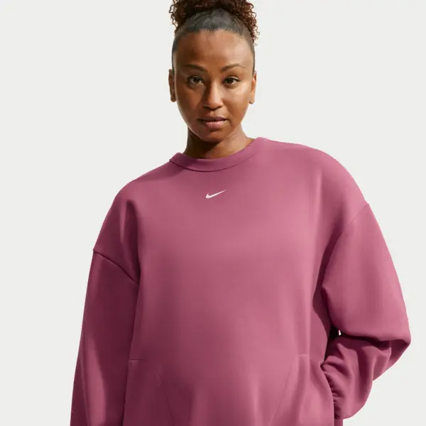 Nike Studio Fleece Sport Oversized Crew-neck Sweatshirt - Red