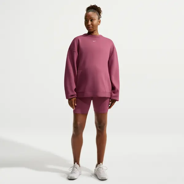 Nike Studio Fleece Sport Oversized Crew-neck Sweatshirt - Red