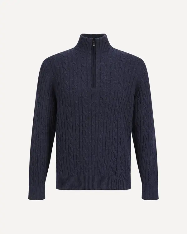 Loro Piana Treccia Baby Cashmere Sweater With Zip Fastening