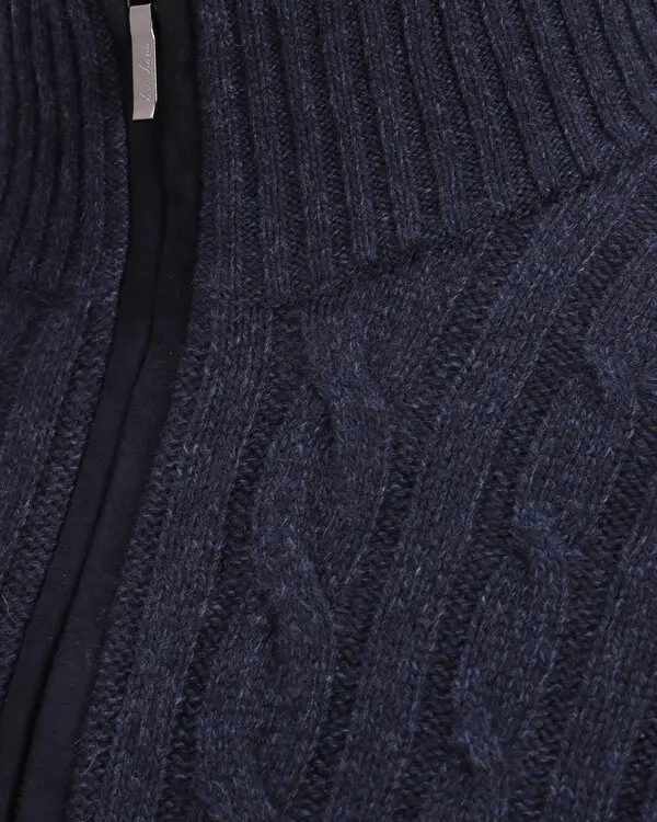 Loro Piana Treccia Baby Cashmere Sweater With Zip Fastening