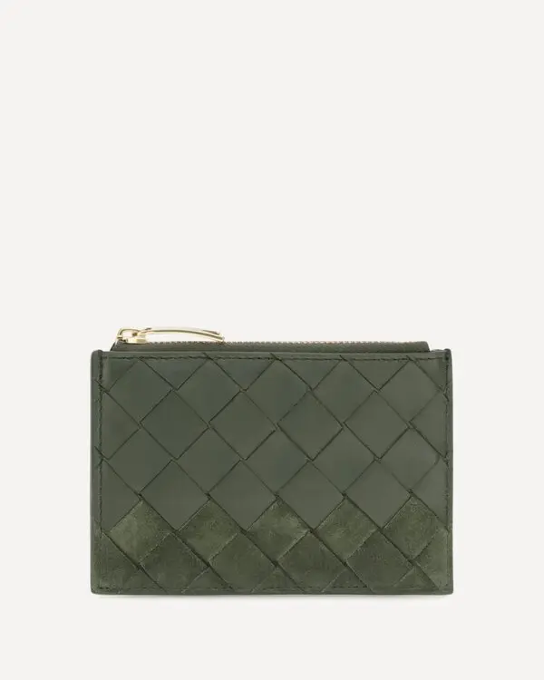 Bottega Veneta Intrecciato Zip Cardholder - Green