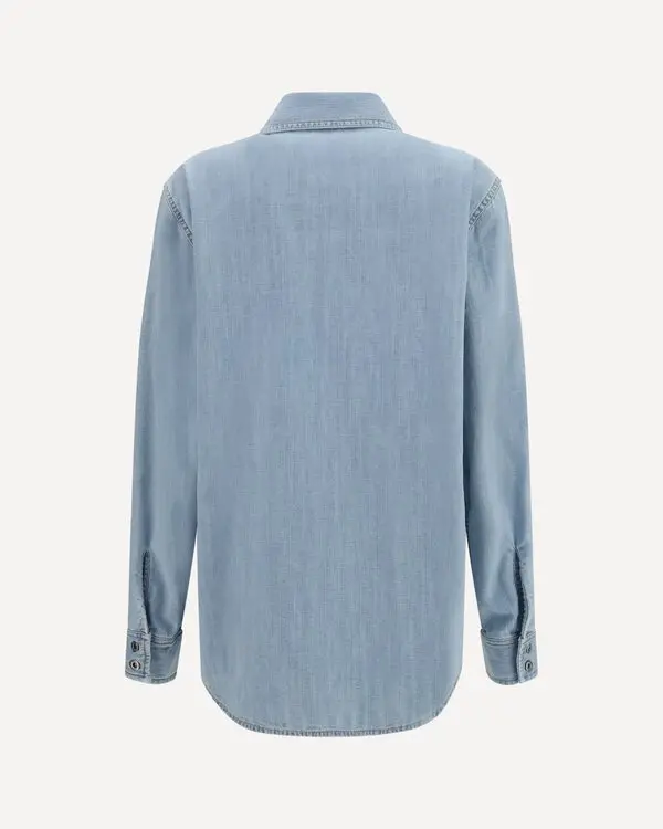 Bottega Veneta Sky Bleached Oversize Denim Shirt