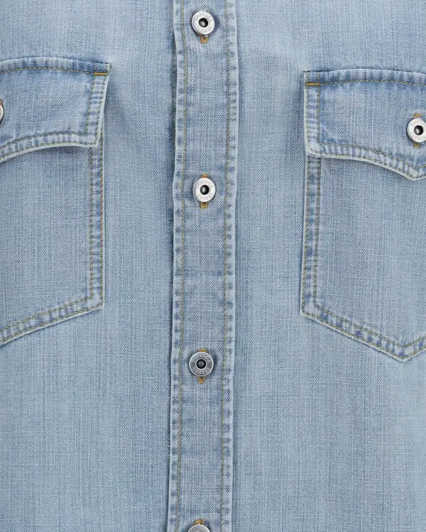 Bottega Veneta Sky Bleached Oversize Denim Shirt