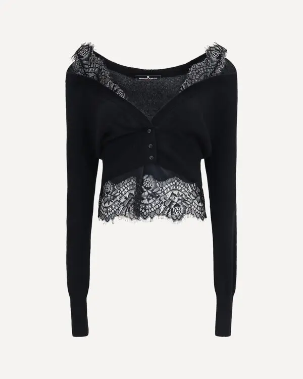 Ermanno Scervino Lace Cardigan - Black