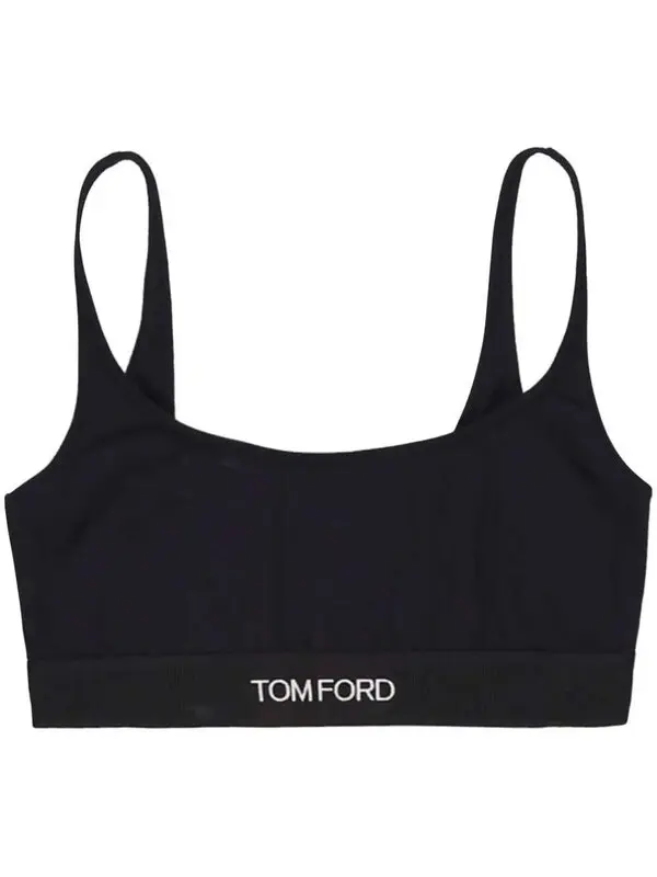 TOM FORD Signature Bralette With Logo Band - Black