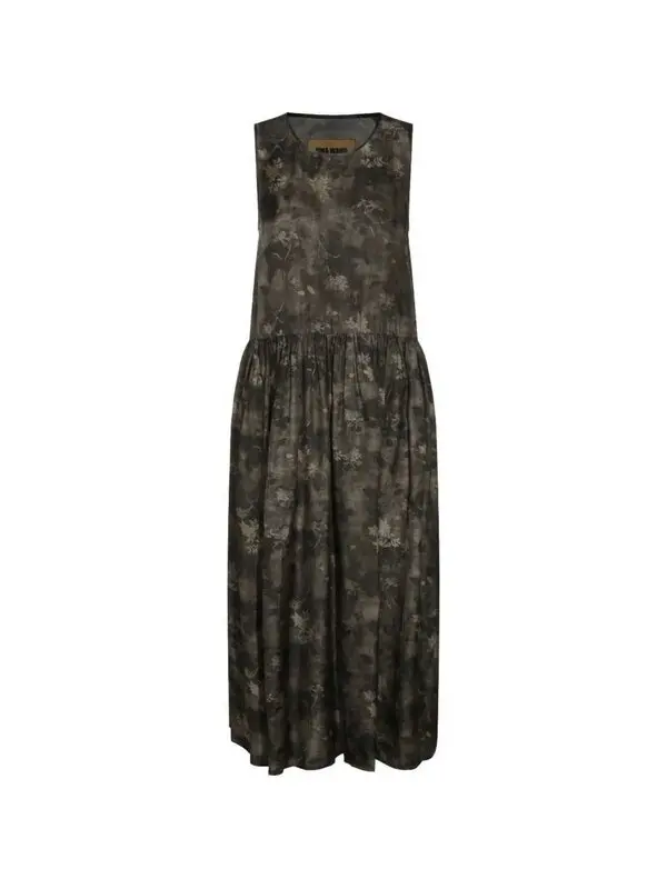 UMA WANG Ardal Printed Moulay Fabric Midi Dress - Green