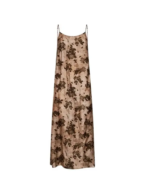 UMA WANG Anaya Printed Midi Dress - Brown