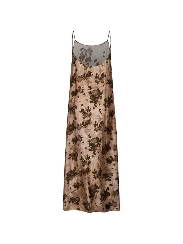 UMA WANG Anaya Printed Midi Dress - Brown