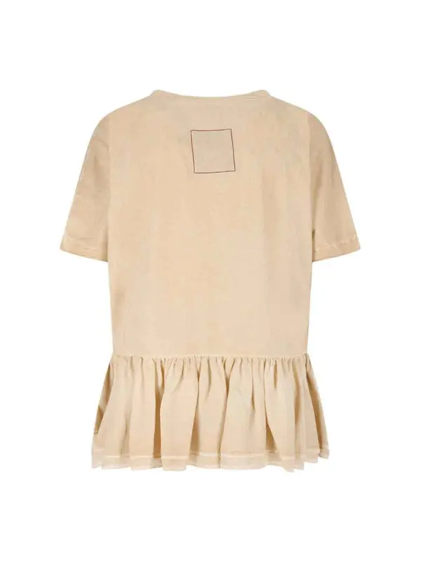 UMA WANG Flared T-shirt With Embroidered Detail - Beige