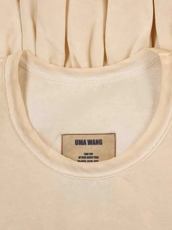 UMA WANG Flared T-shirt With Embroidered Detail - Beige