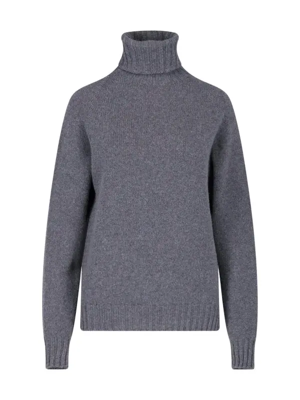 MA'RY'YA Cashmere And Virgin Wool High Neck Sweater - Gray