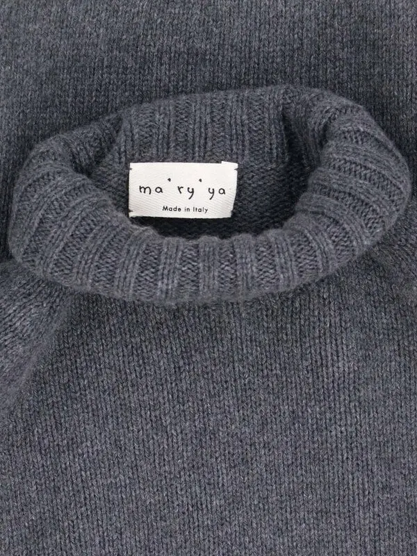 MA'RY'YA Cashmere And Virgin Wool High Neck Sweater - Gray