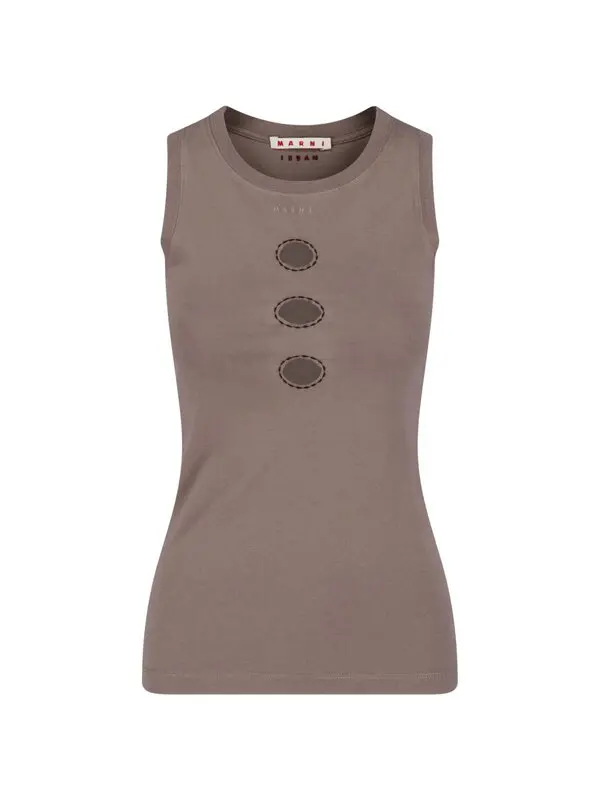 Marni Stella Mccartney Printed Cotton Tank Top - Taupe