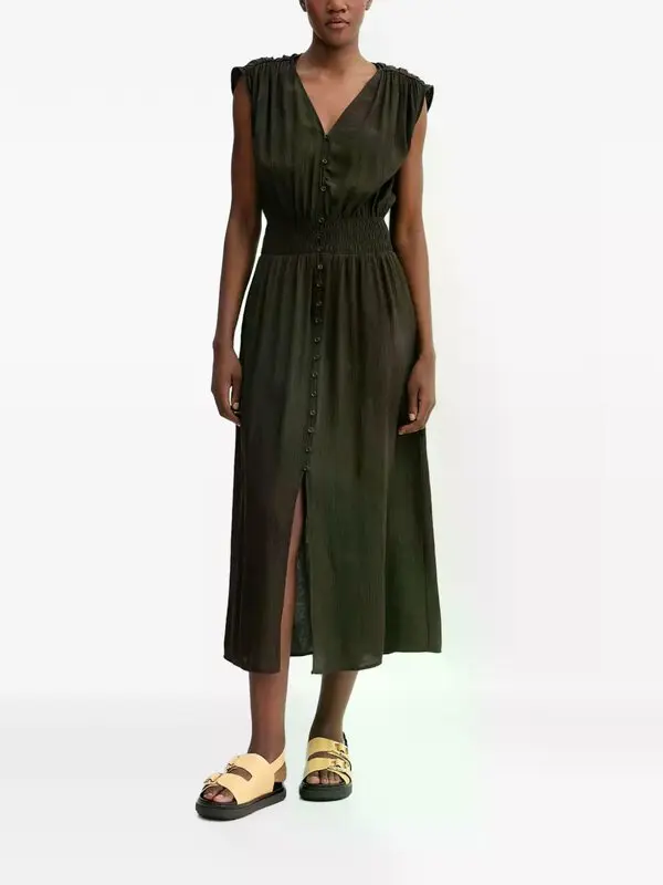 SESSUN V-neck Buttoned Dress