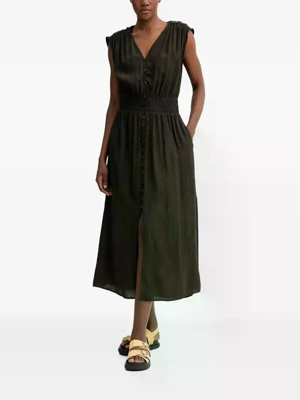 SESSUN V-neck Buttoned Dress
