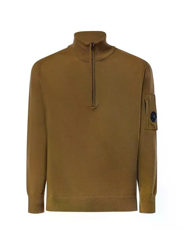 C.P. COMPANY Lens Detail Quarter-zip Sweater