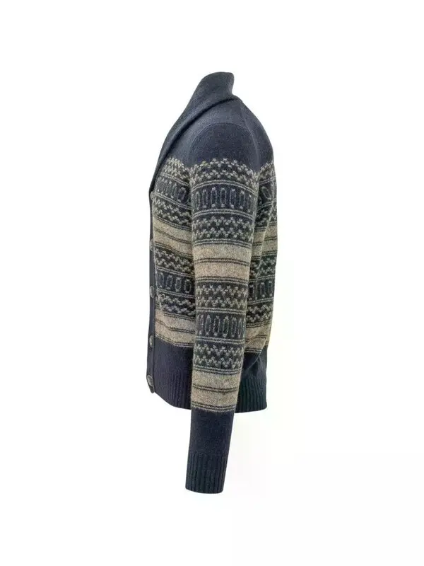 Brunello Cucinelli Fair Isle Shawl-collar Cardigan