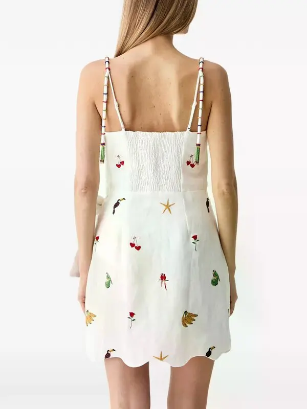 Farm Rio Embroidered Mini Dress - White