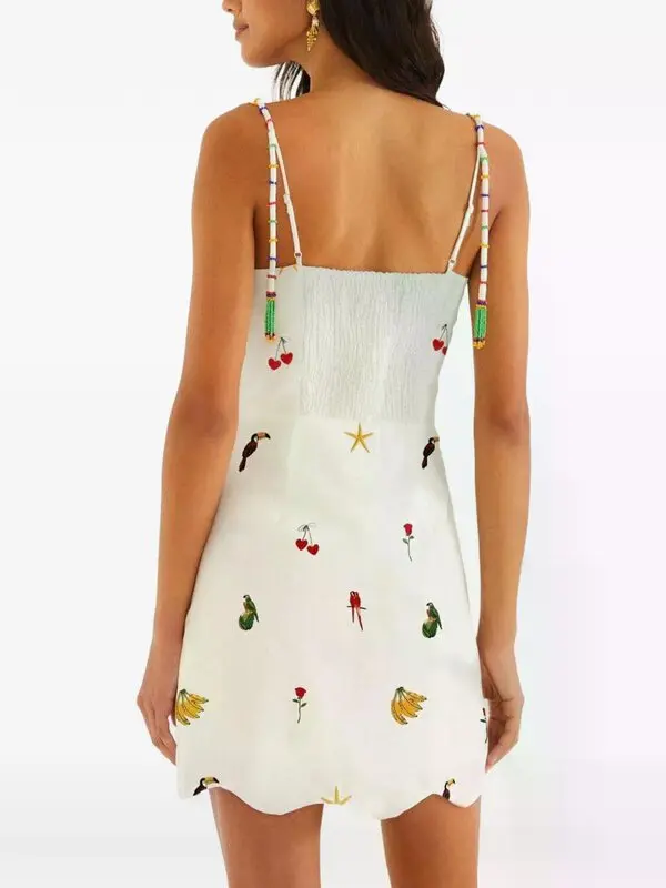 Farm Rio Embroidered Mini Dress - White