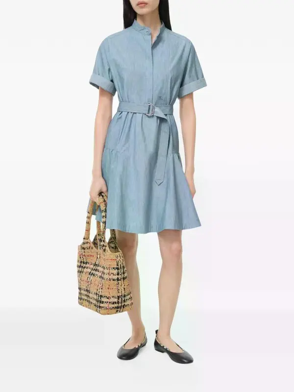 Burberry Denim Dress With Check Detailing