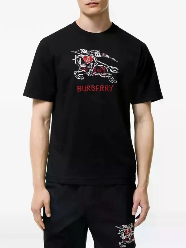 Burberry Heart Knight Cotton T-shirt - Black