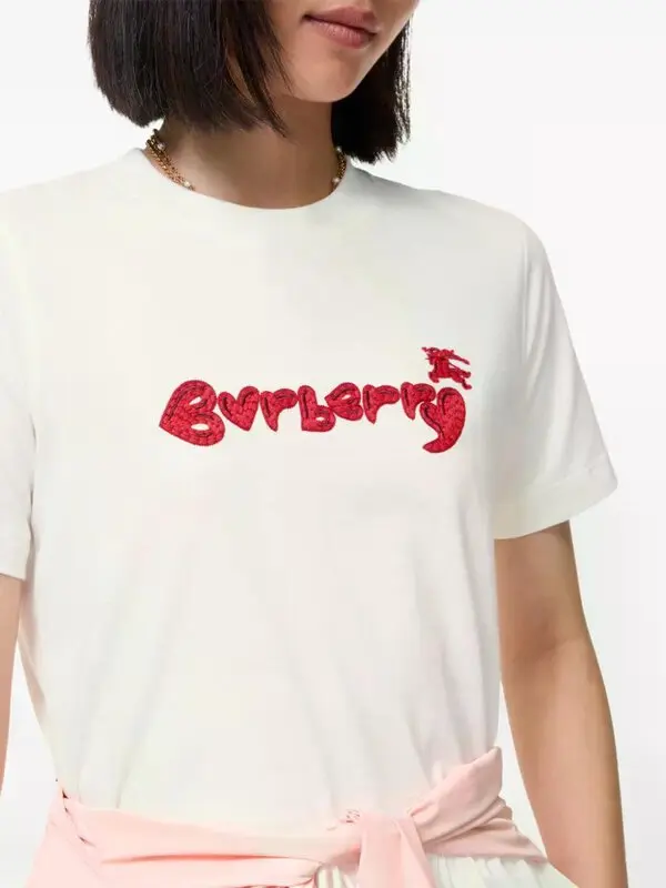 Burberry Embroidered Heart Logo Cotton T-shirt