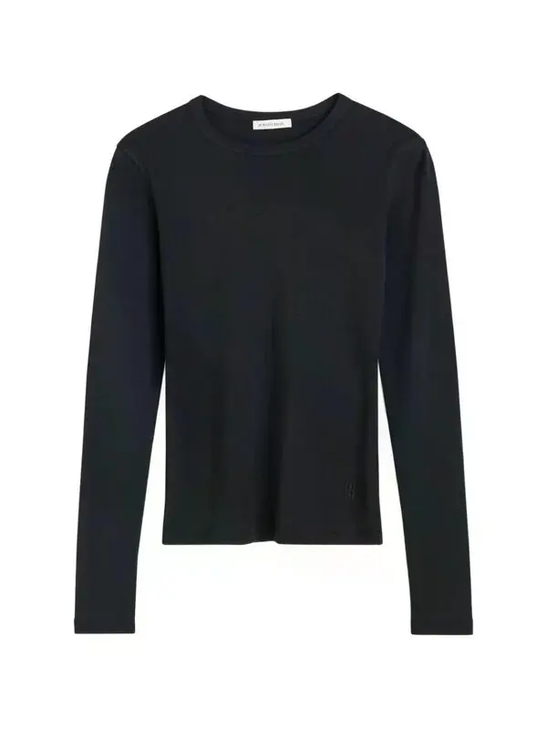 BY MALENE BIRGER Long Sleeve Cotton T-shirt - Black