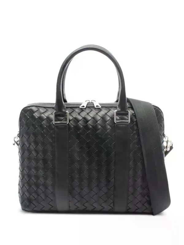 Bottega Veneta Intrecciato Leather Briefcase - Green