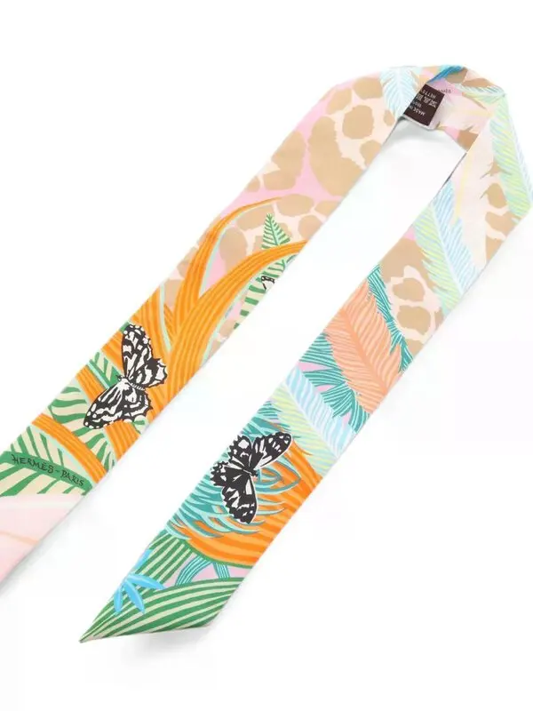 Hermès 2010s Jaguar Quetzal Twilly Scarf