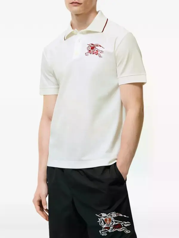 Burberry Heart Knight Cotton Polo Shirt - Neutrals