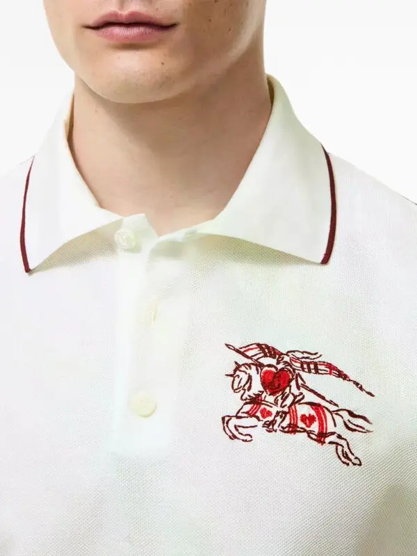 Burberry Heart Knight Cotton Polo Shirt - Neutrals
