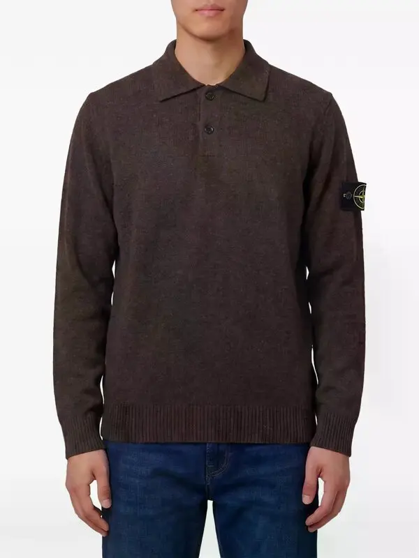 Stone Island Rws Geelong Wool Long Sleeve Polo