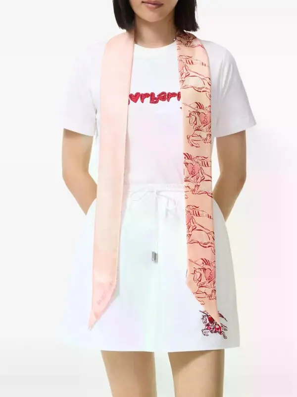 Burberry Skinny Heart Knight Silk Scarf
